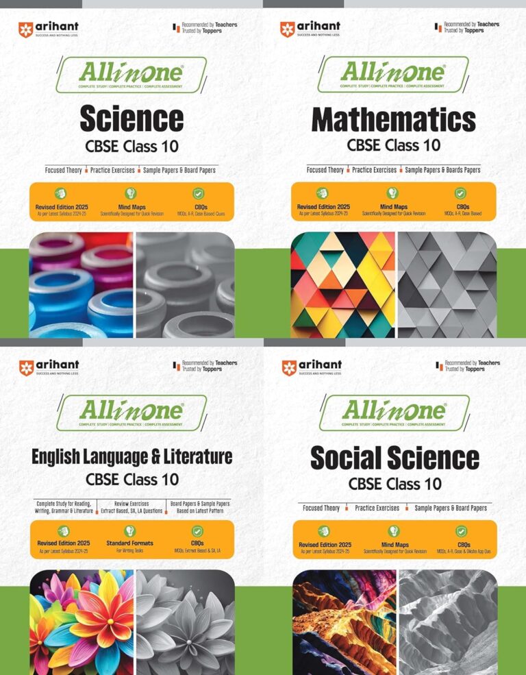 Arihant – Class 10 | All in One CBSE | Science + Maths + SST + English Language – Set of 4 Books ...